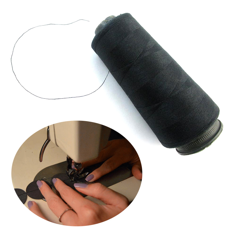 1 Spool Black Sewing Thread 3000 Yard 100% Polyester Sew Fabric Uphols ...