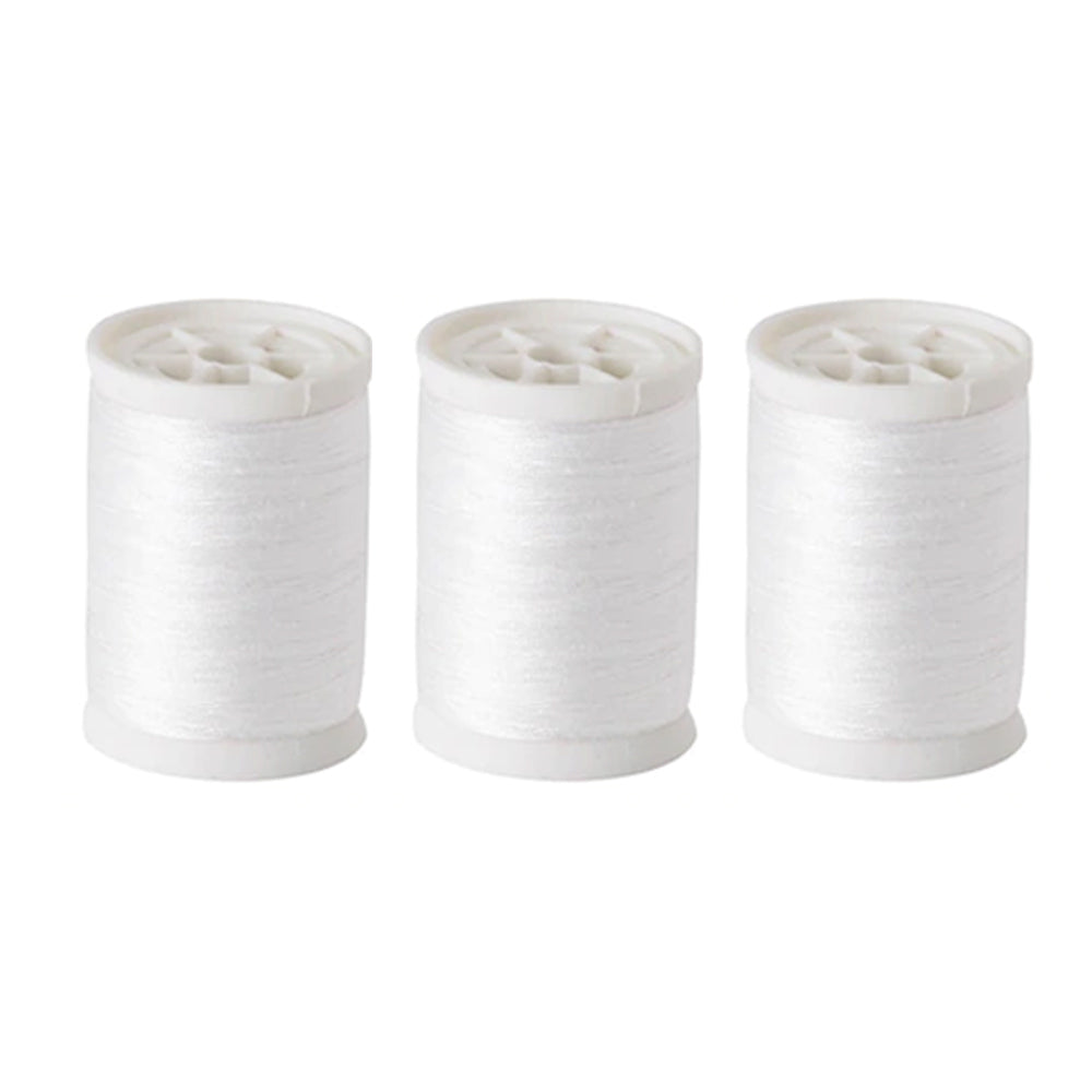 3 Pc White Sewing Thread Set 150 Yard Spools Cotton Multipurpose Sew U ...