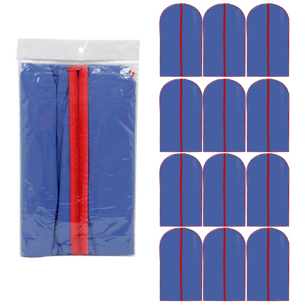 12X Blue Garment Bags 54" X 23.75" Suit Dress Jacket Cover Zipper Stor ...