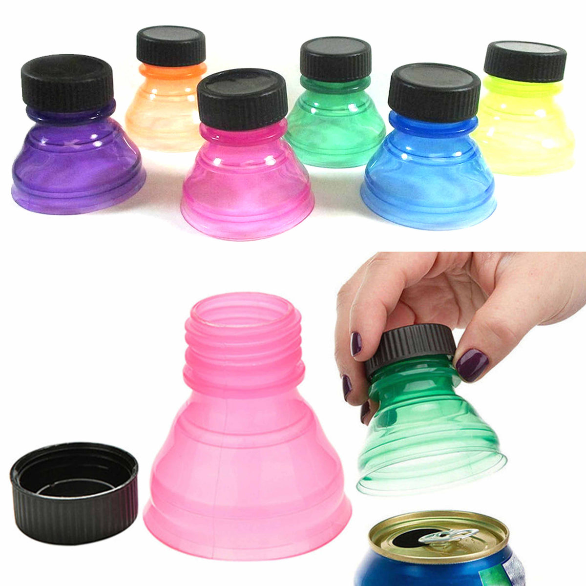24 Beer Can Soda Savers Covers Cap Lid Beverage Twist Top Drink No Spi ...