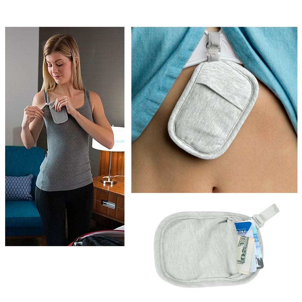 Under Clothes Travel Money Pouch Slim Protect Cash Credit Cards Travel ...