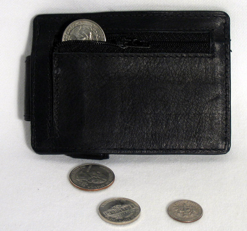 Genuine Leather Money Clip Wallet Belt Slim Double Sided Credit Card I ...