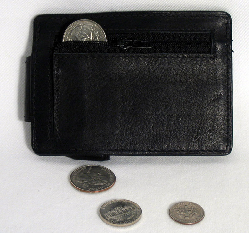 Genuine Leather Money Clip Wallet Belt Slim Double Sided Credit Card I ...